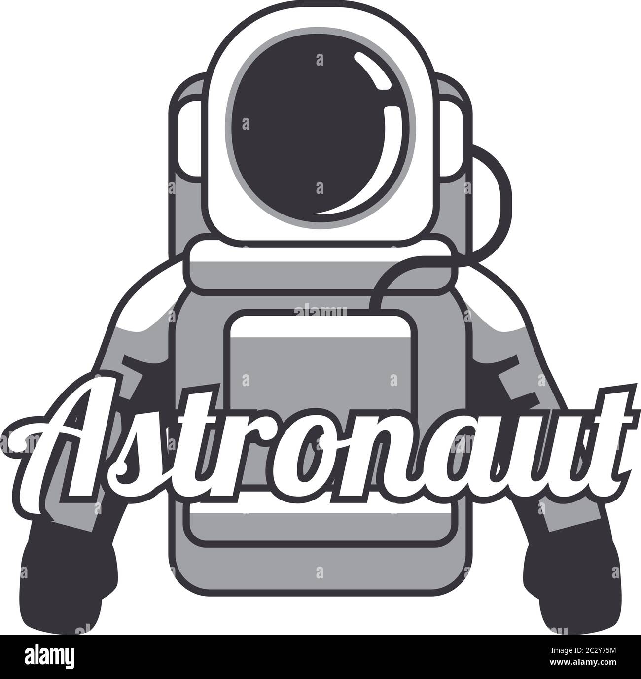 astronaut mascot logo isolated on white background. vector illustration ...