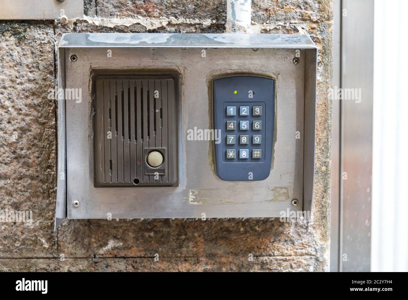 Intercom Door Bell With Numeric Keypad Combination Stock Photo - Alamy