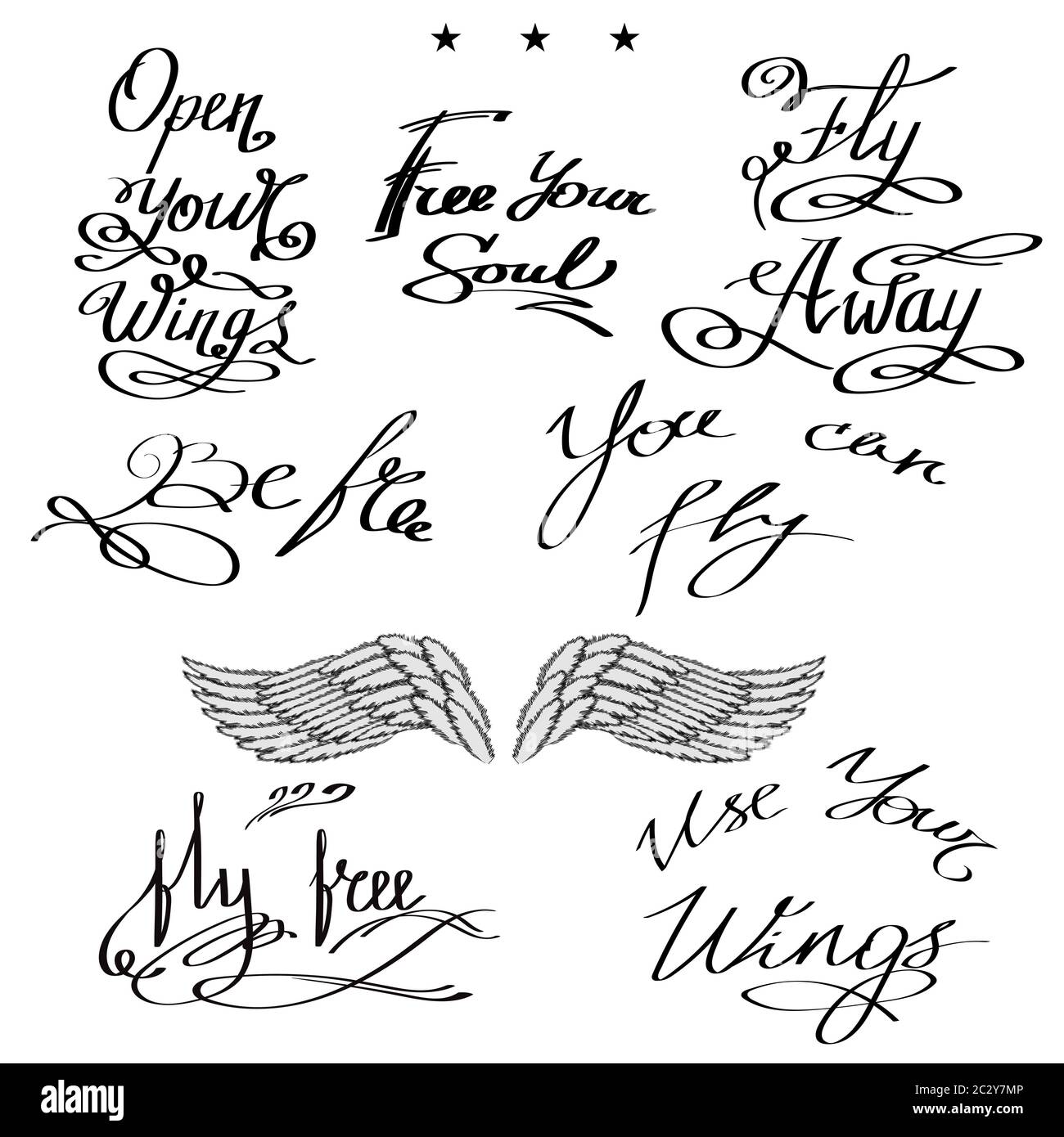 Angel or Phoenix Wings. Winged Logo Design. Part of Eagle Bird. Design ...