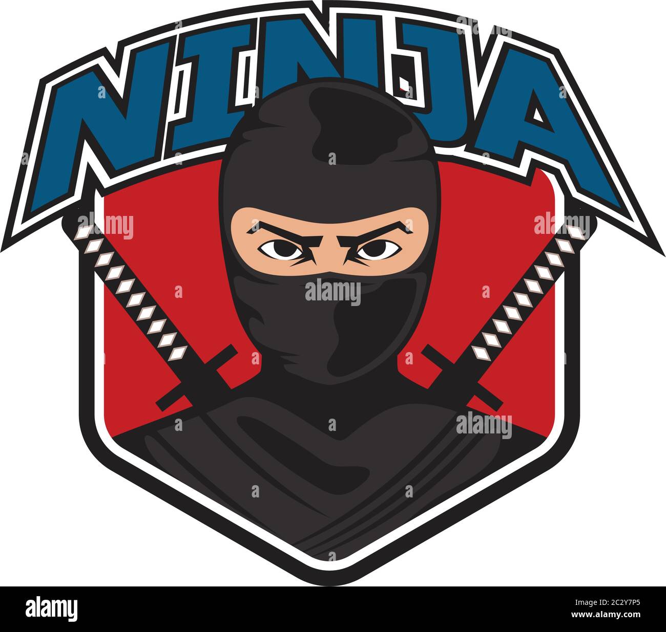 Japanese samurai mask icon flat Stock Vector Images - Alamy