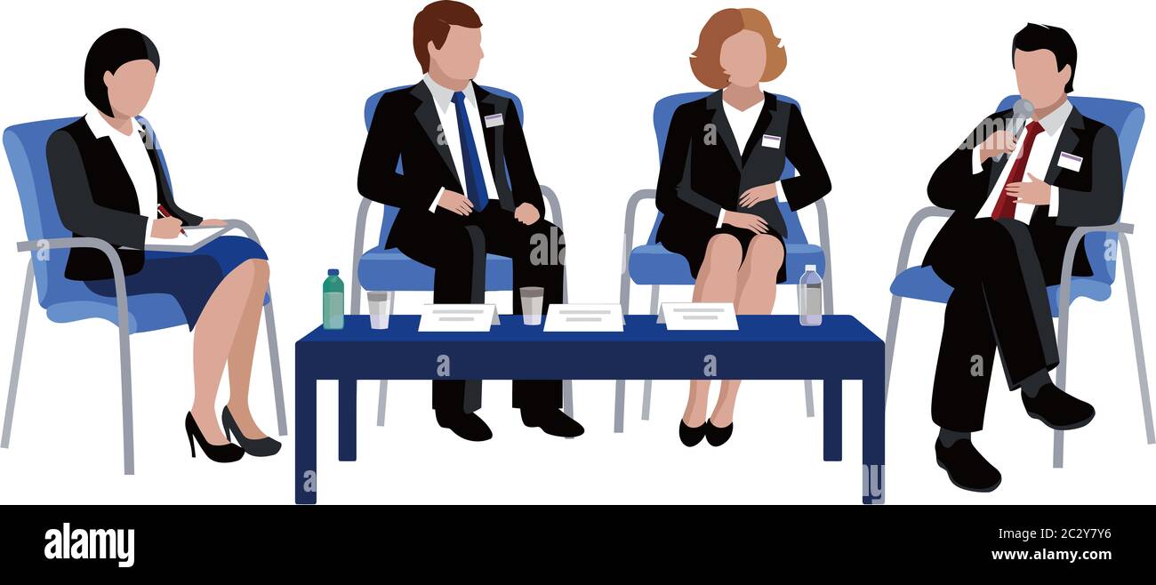 meeting business manager conference office illustration Stock Photo - Alamy