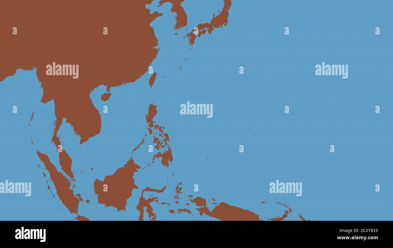 Pattern map of the area around the Philippine Sea tectonic plate. 3D ...
