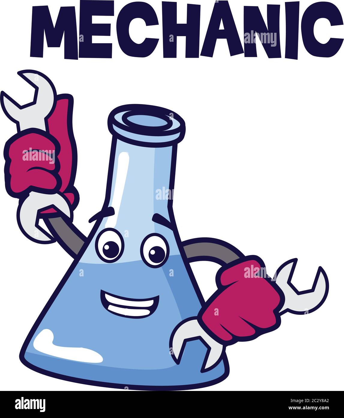 science beaker character as a mechanic. vector illustration Stock ...