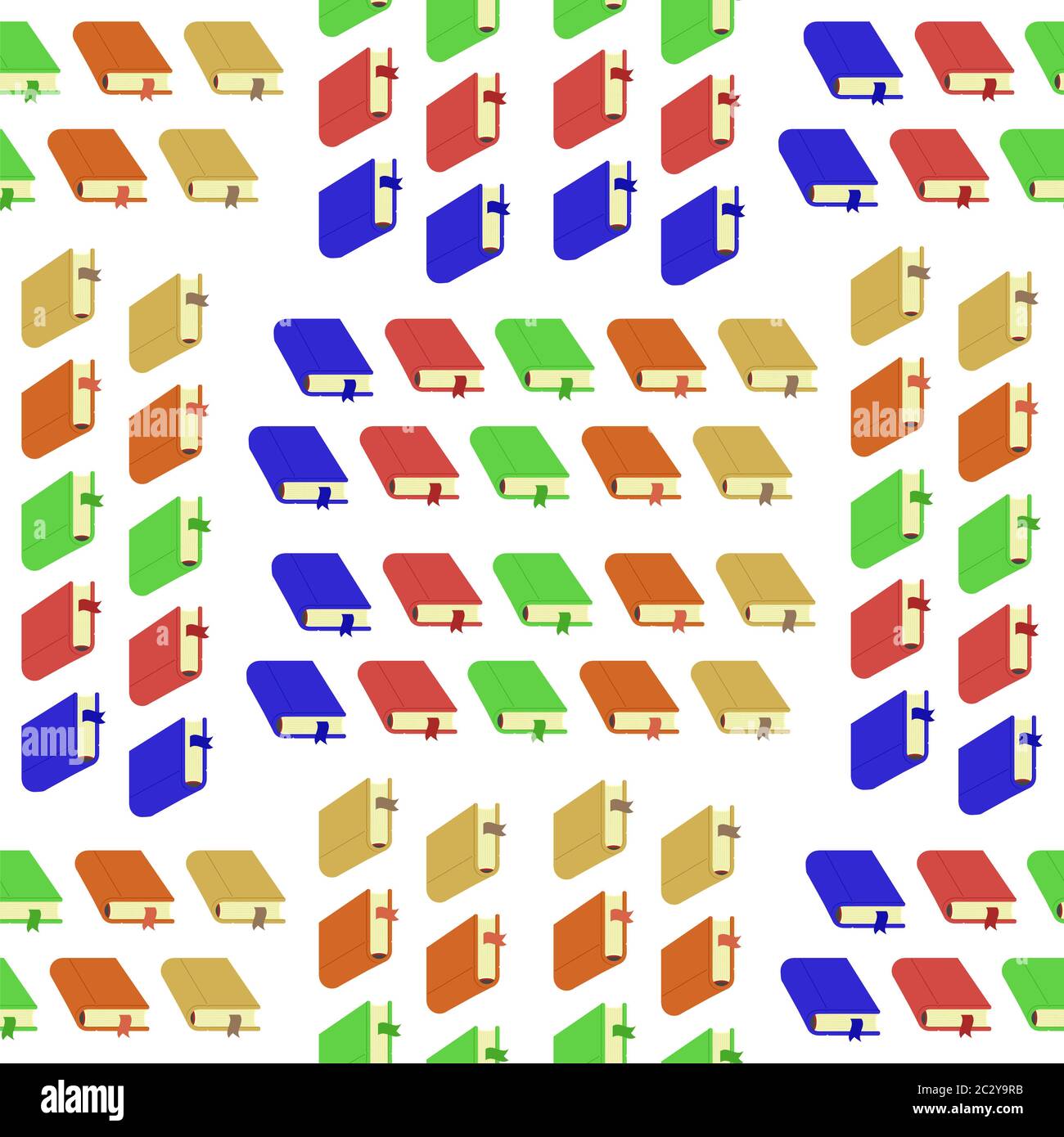 Different Books Seamless Pattern on White Background Stock Photo - Alamy