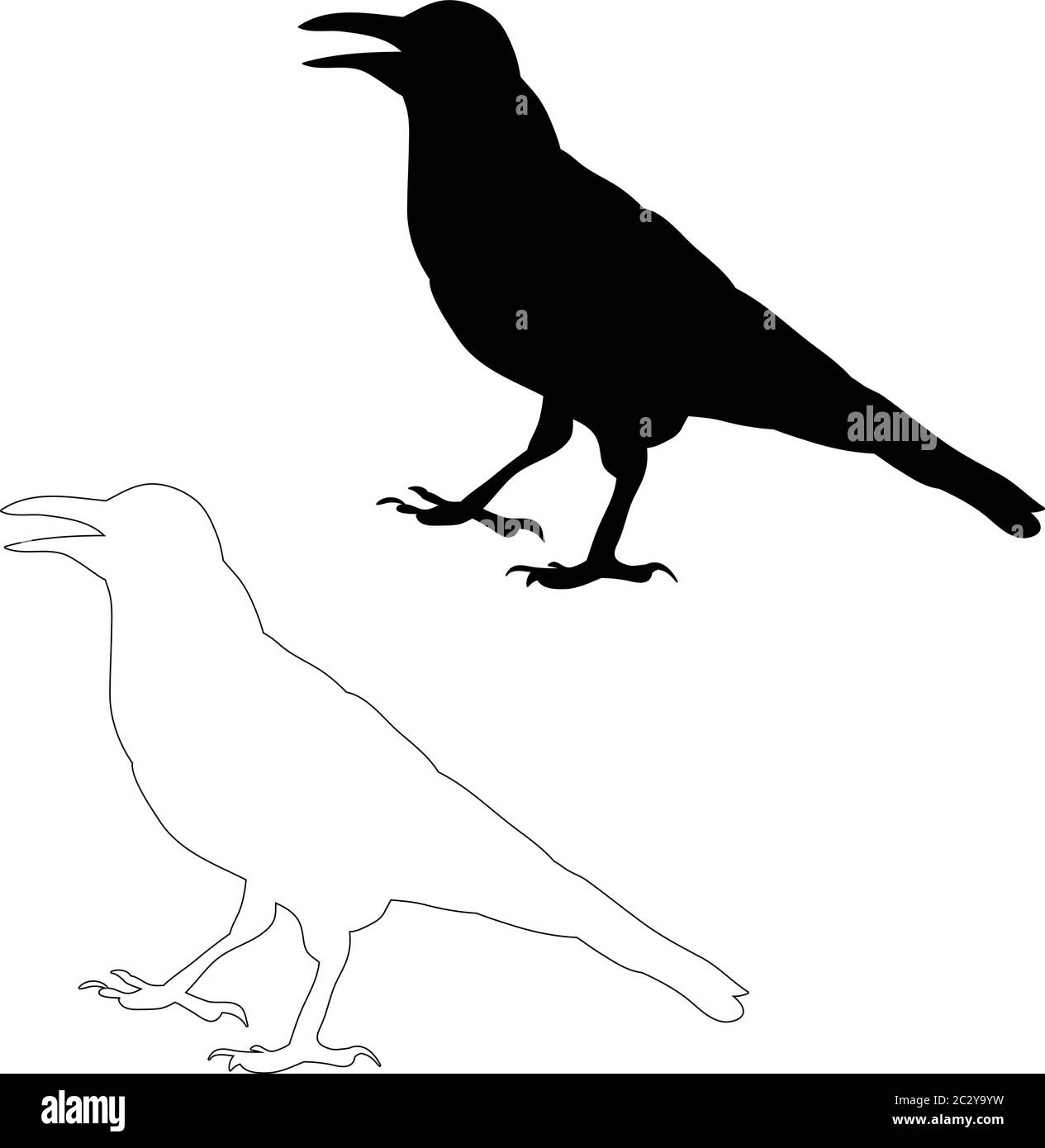 Crow Outline Template