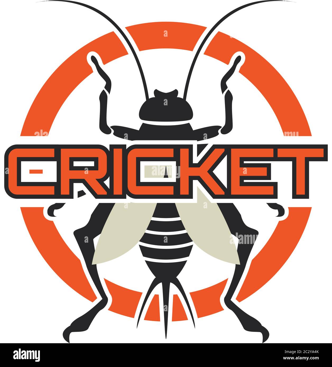 cricket insect logo isolated on white background. vector illustration ...