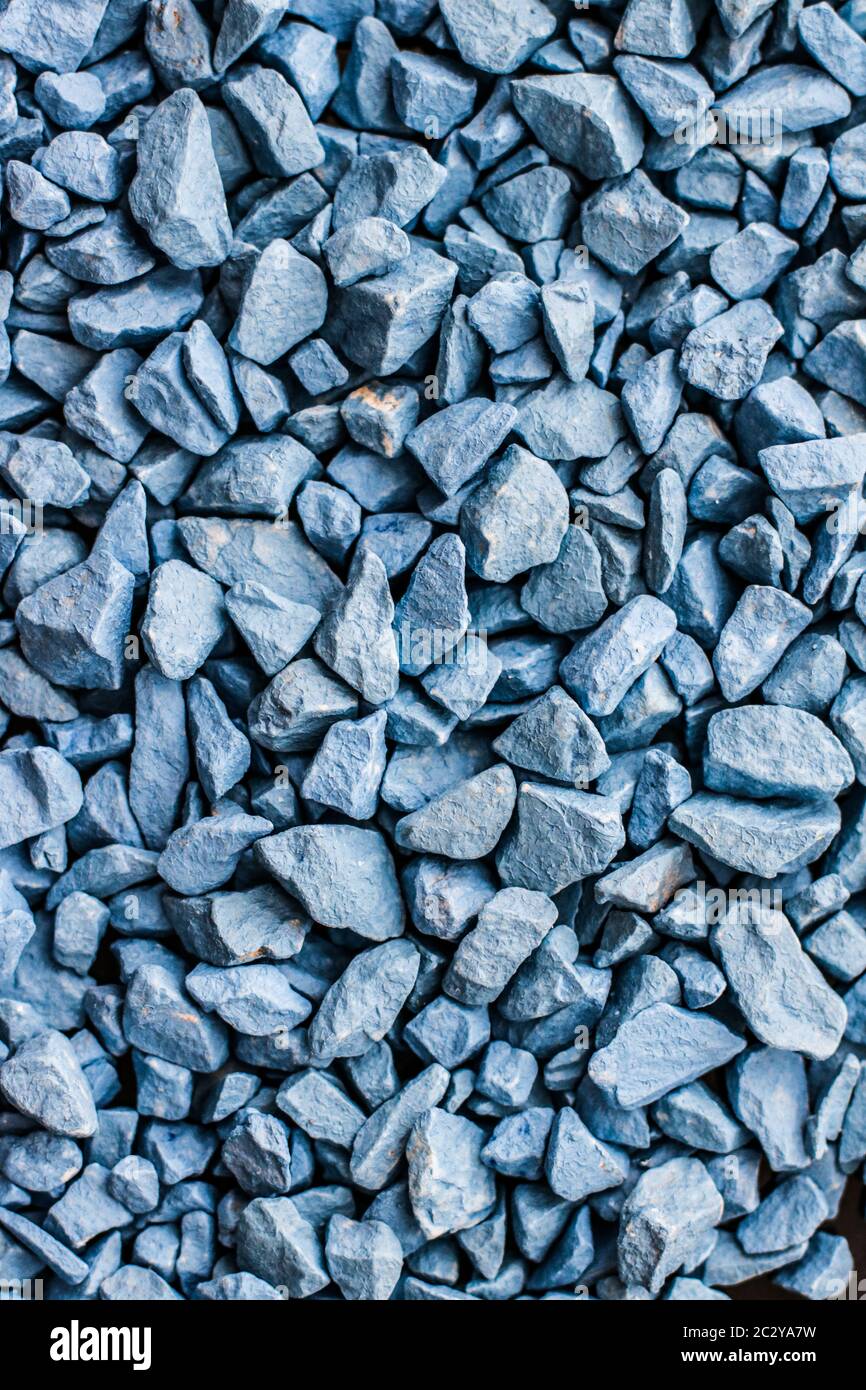 Blue stone pebbles as abstract background texture, landscape ...