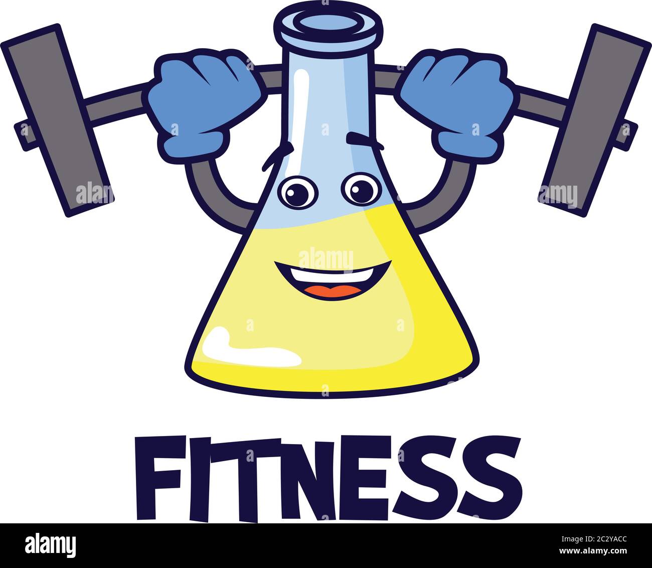 science beaker character doing fitness. vector illustration Stock ...