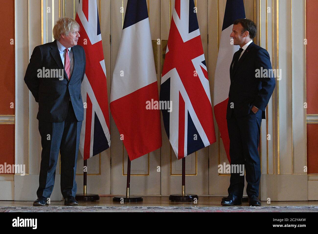 Prime Minister Boris Johnson (left) and French president Emmanuel ...