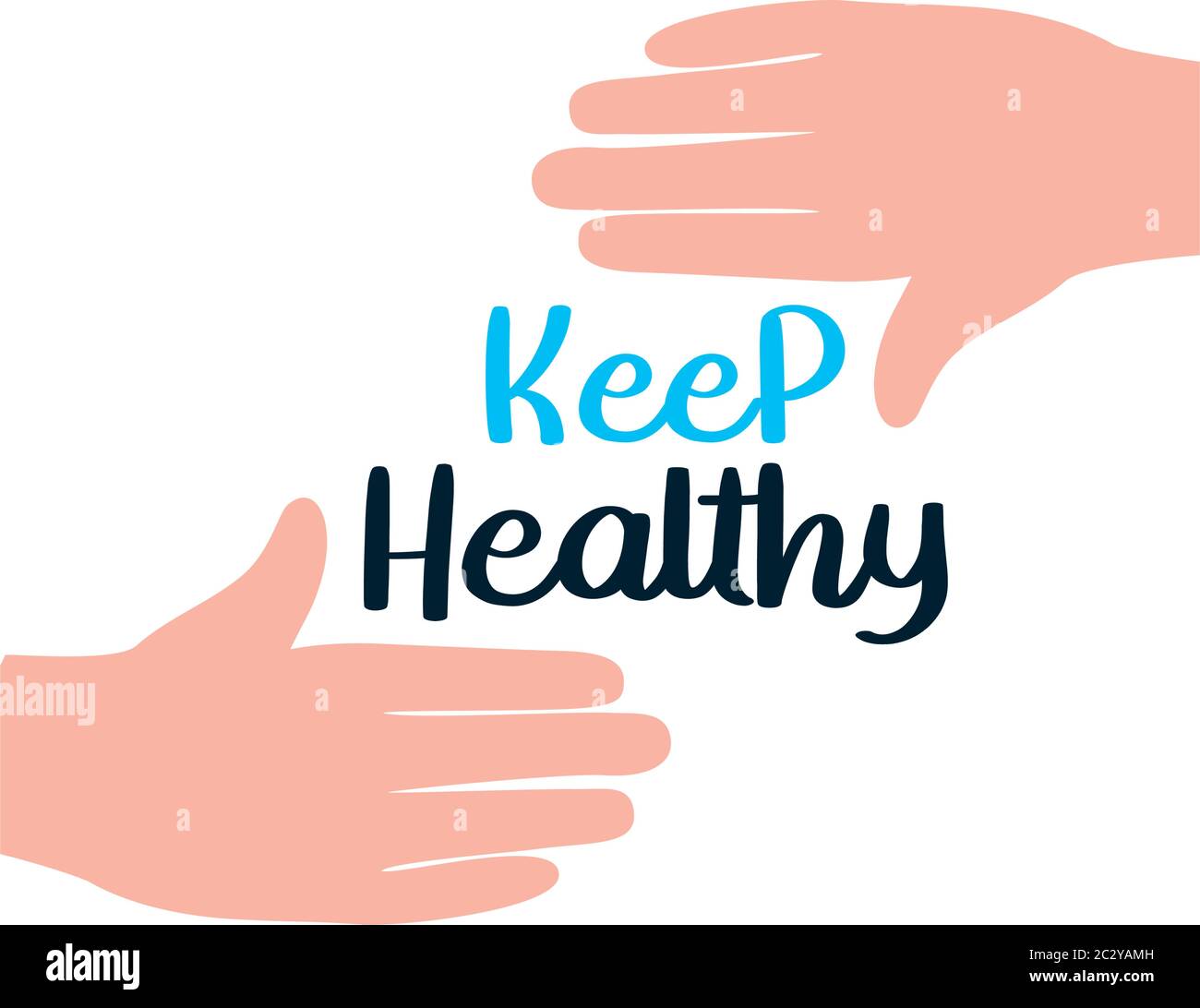 hands icon with keep healthy lettering design over white background ...