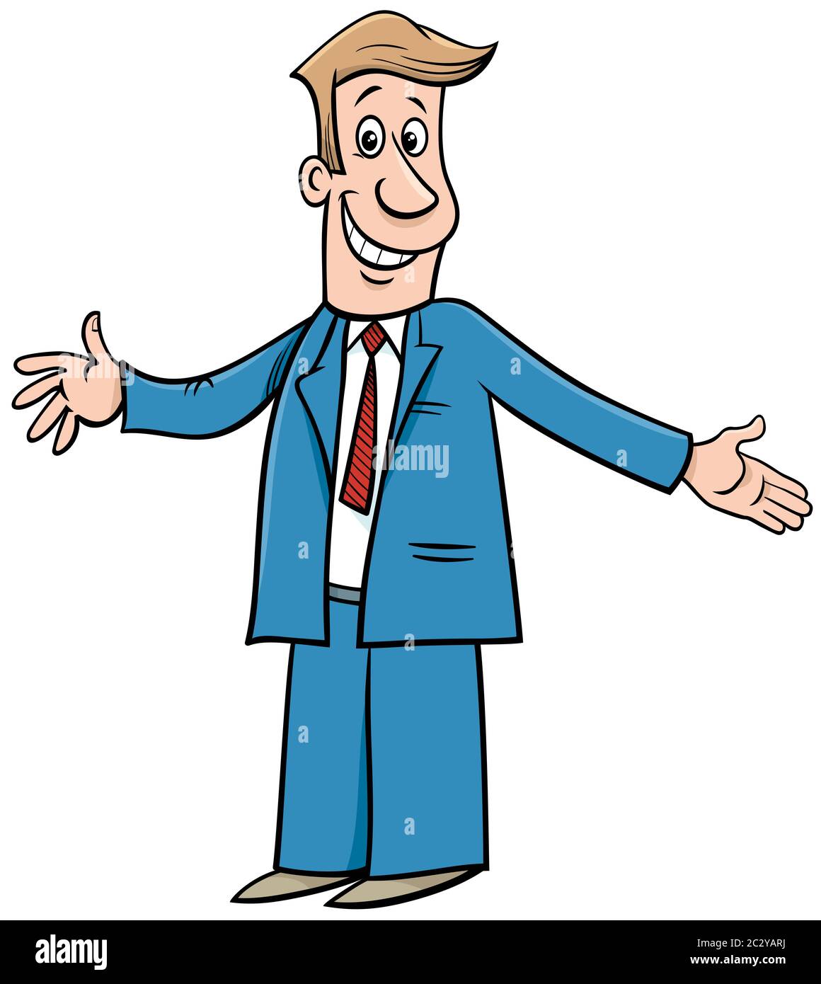 Cartoon happy man open arms hi-res stock photography and images - Alamy