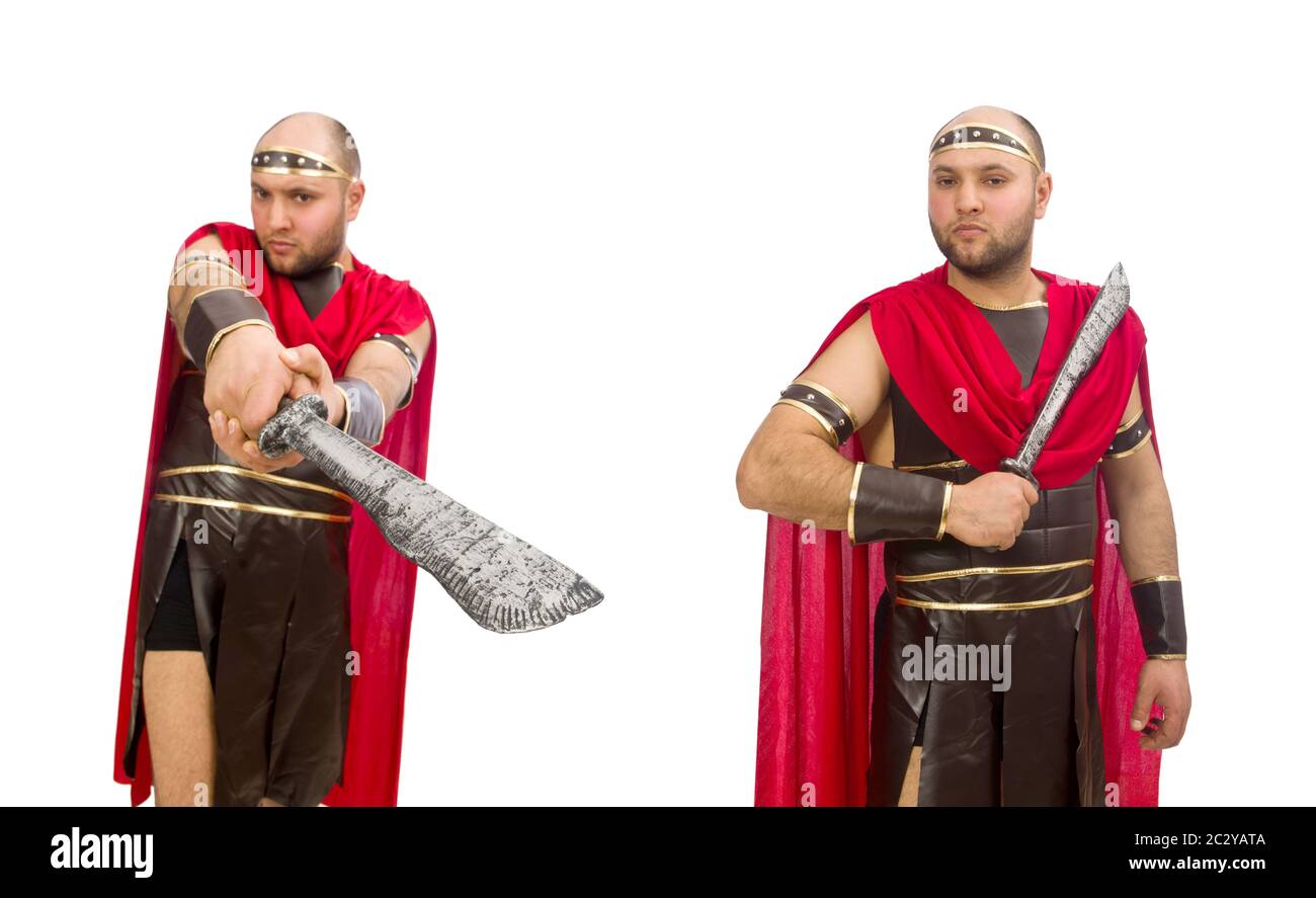 Gladiator isolated on white background Stock Photo - Alamy