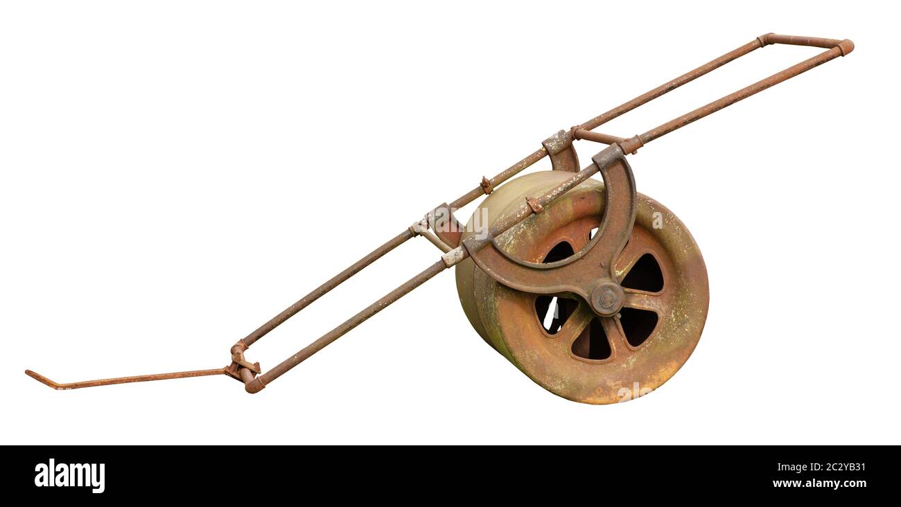 large grass roller for flattening and leveling the earth Stock Photo ...
