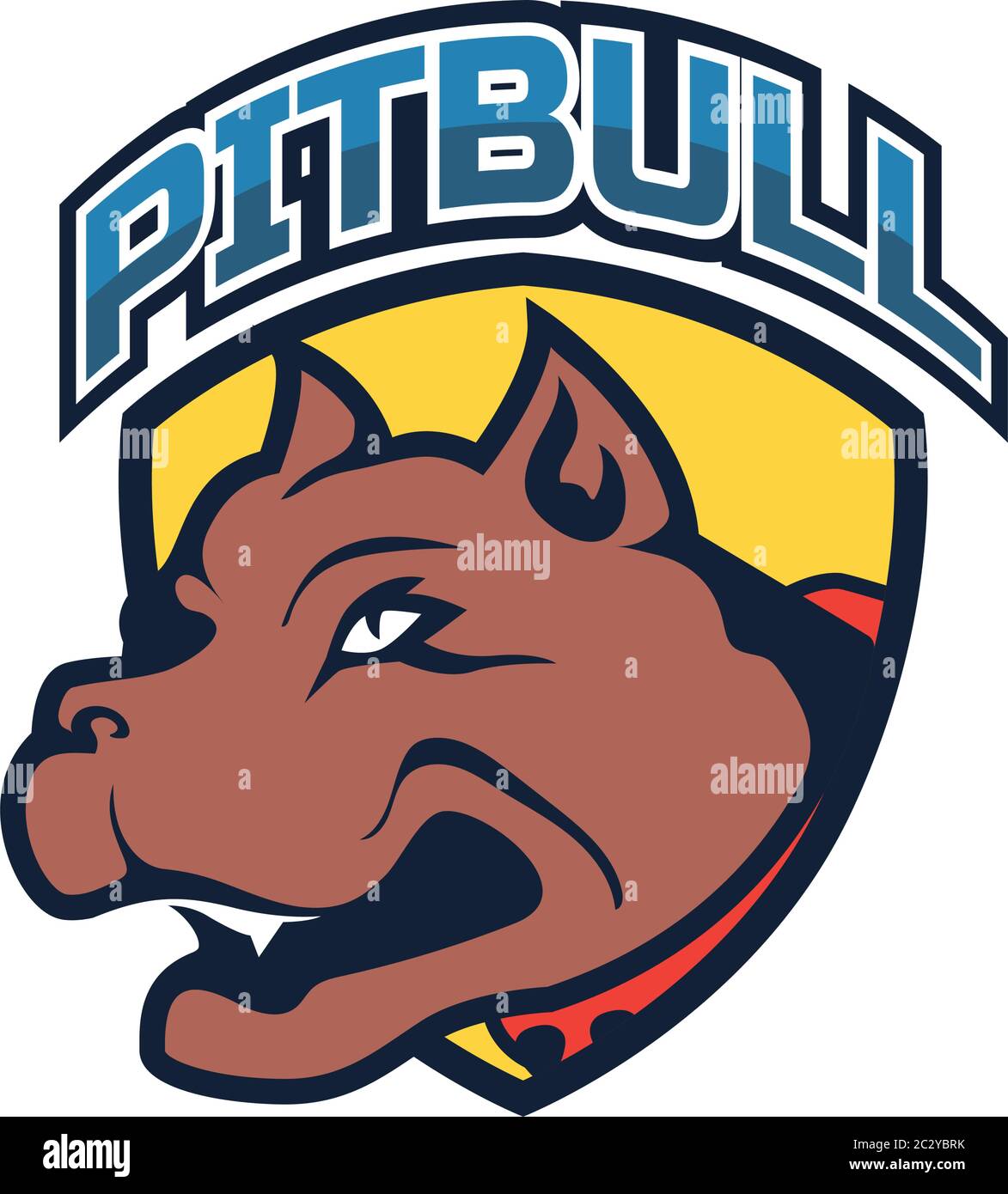 pit bull dog mascot logo isolated on white background. vector ...