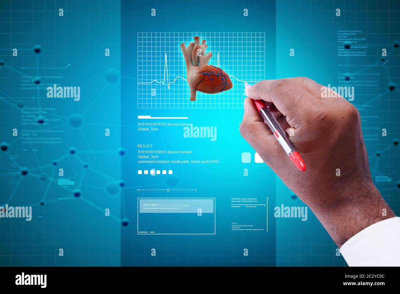 Smart hand pointing human heart Stock Photo - Alamy