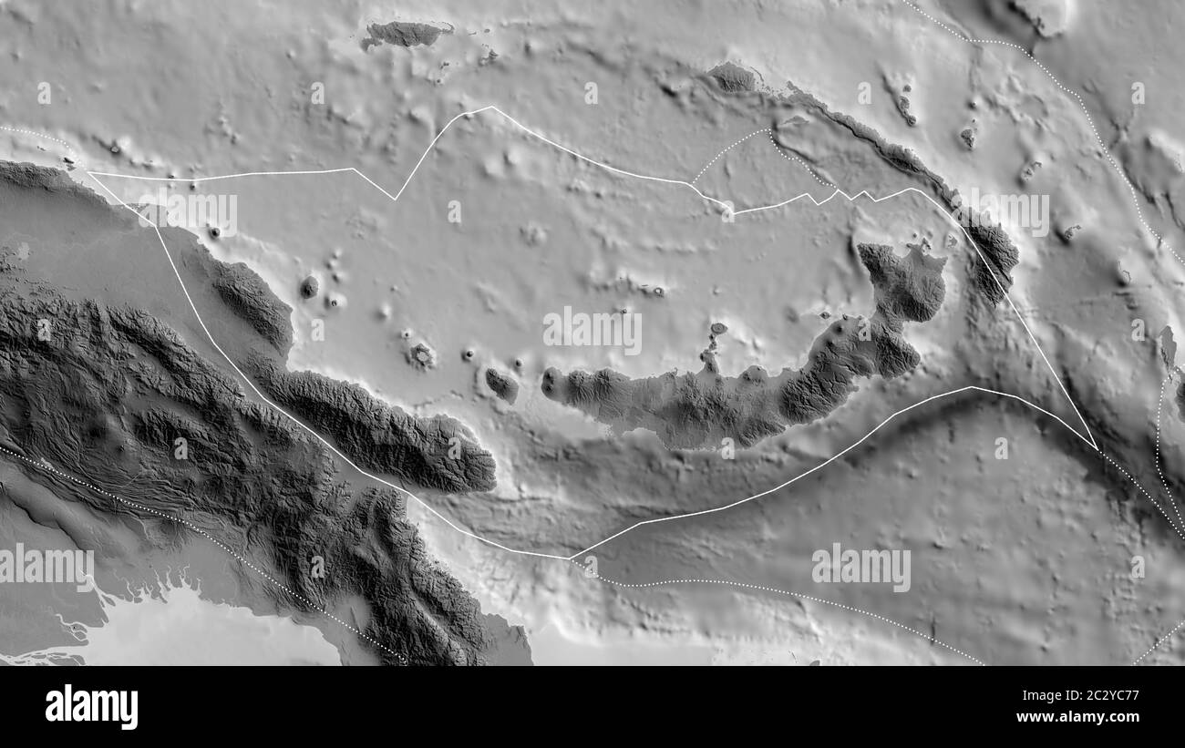 Outline of the South Bismarck tectonic plate with the borders of ...