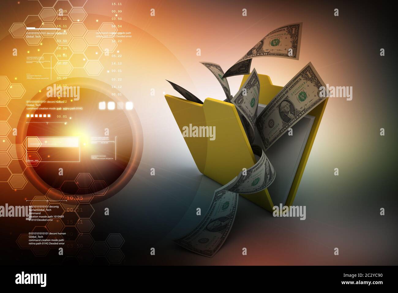 File folder with currency Stock Photo - Alamy