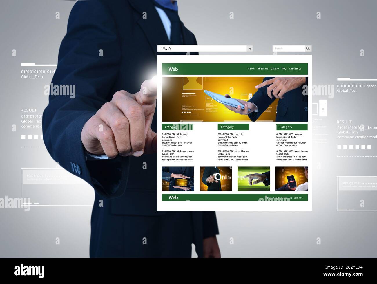business man showing web page Stock Photo - Alamy