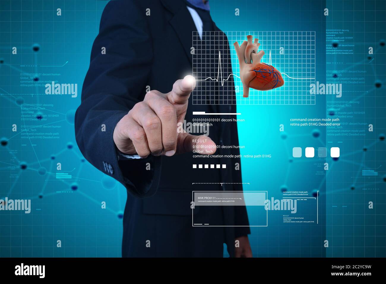 Smart hand showing human heart Stock Photo - Alamy