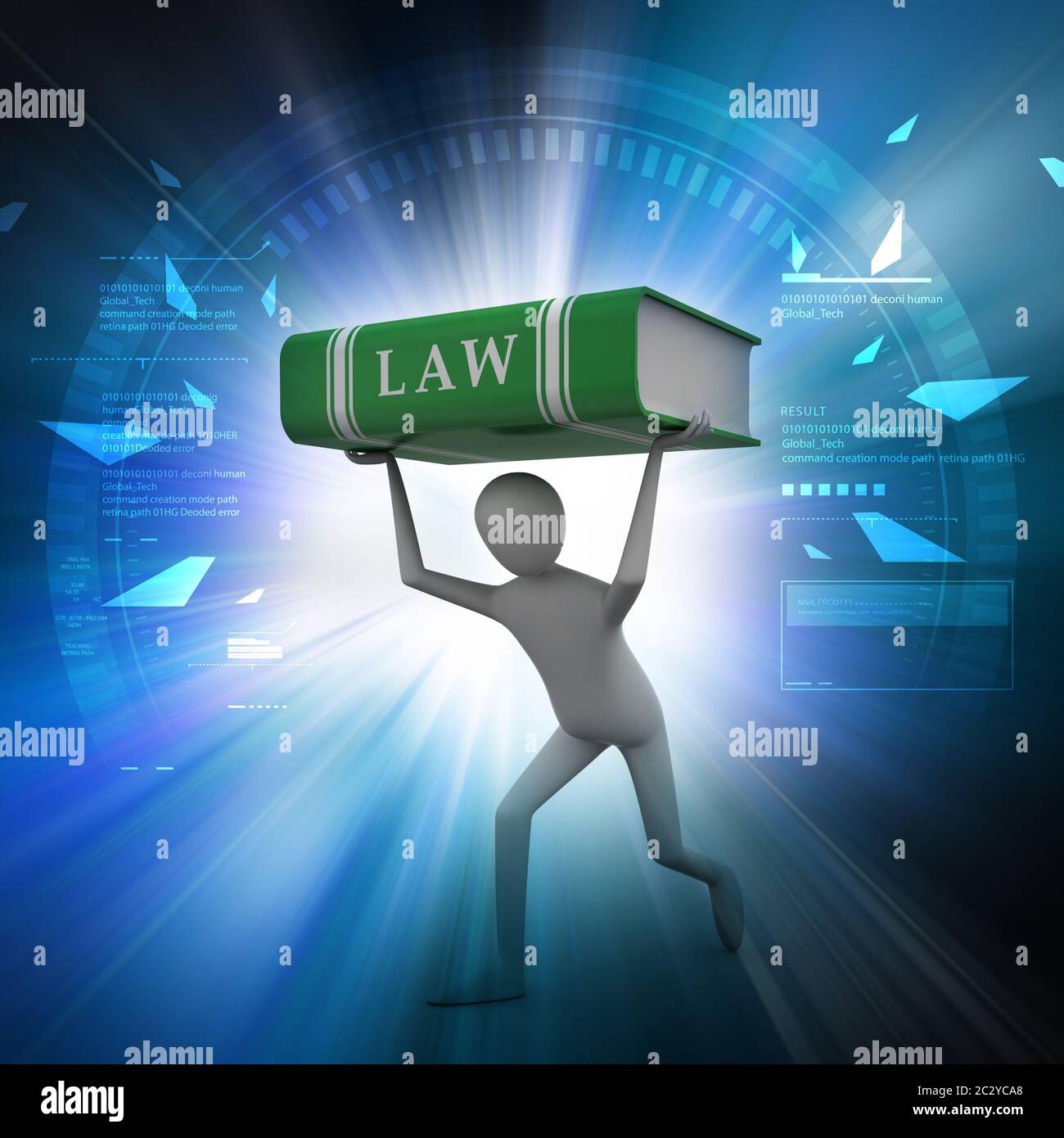 3d man carrying the law text Stock Photo - Alamy