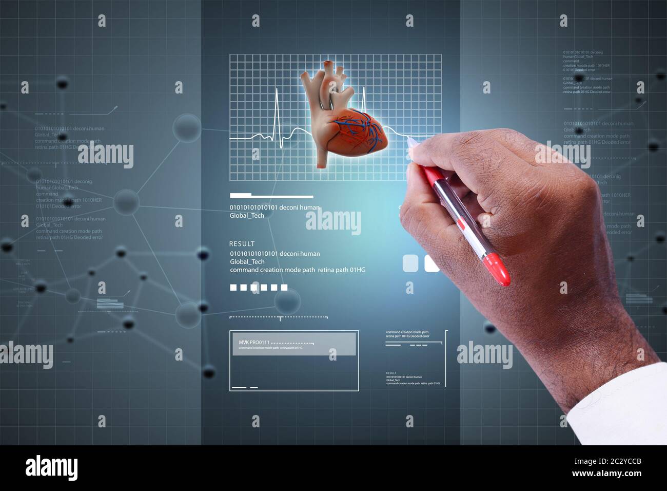 Smart hand pointing human heart Stock Photo - Alamy