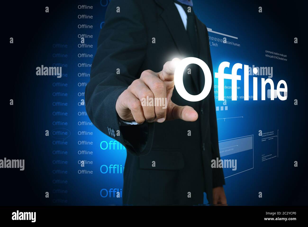 Man in offline concept Stock Photo - Alamy