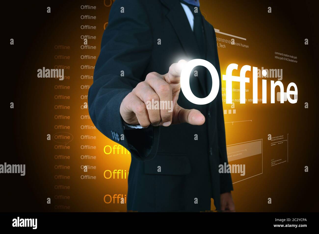 Man in offline concept Stock Photo - Alamy