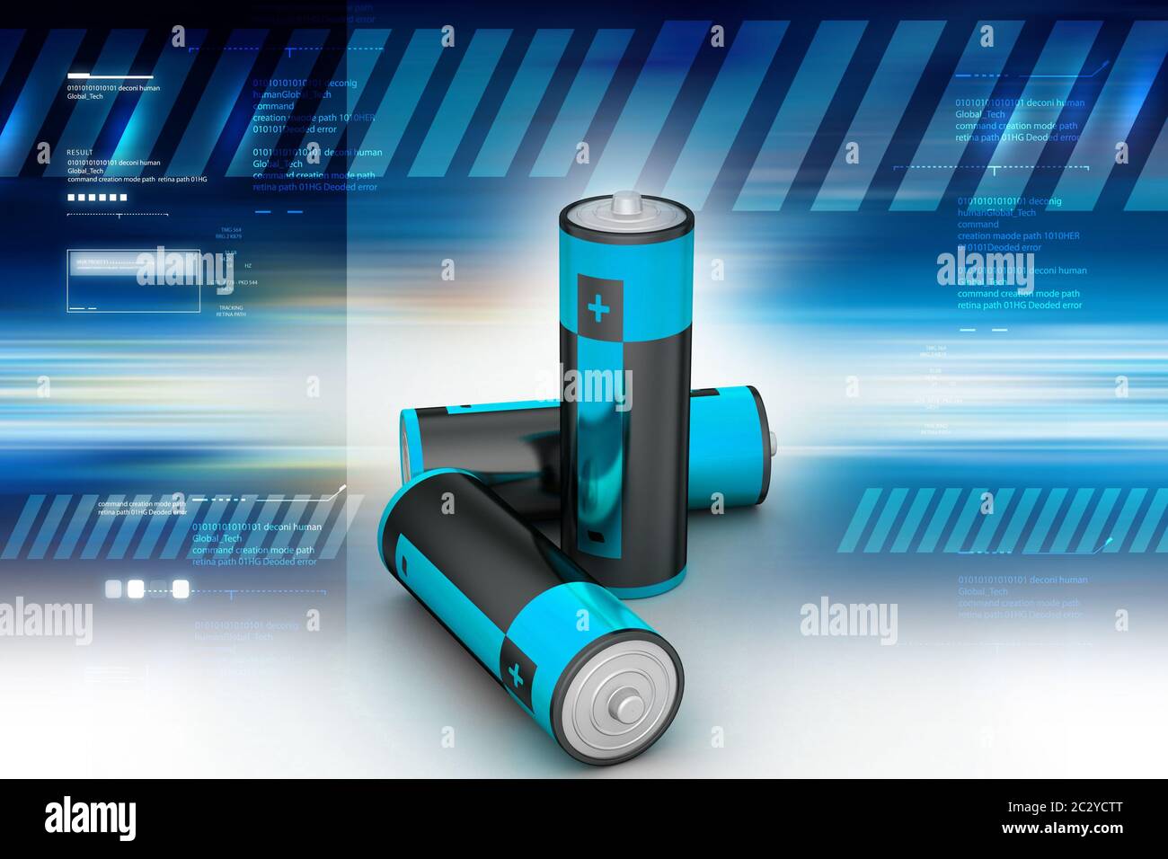 Batteries in color background Stock Photo - Alamy