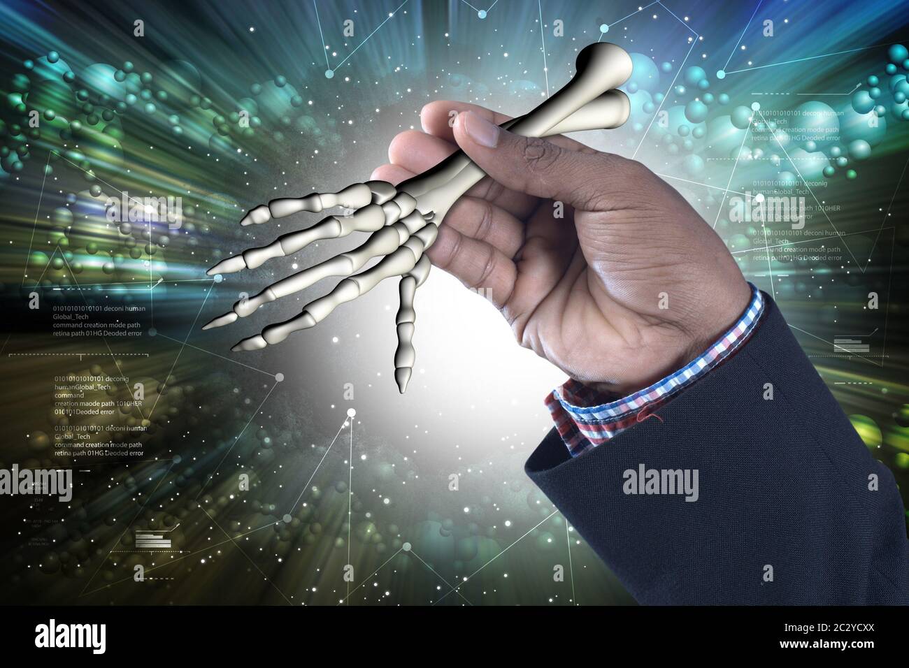Man hand showing the Skelton of hand Stock Photo - Alamy