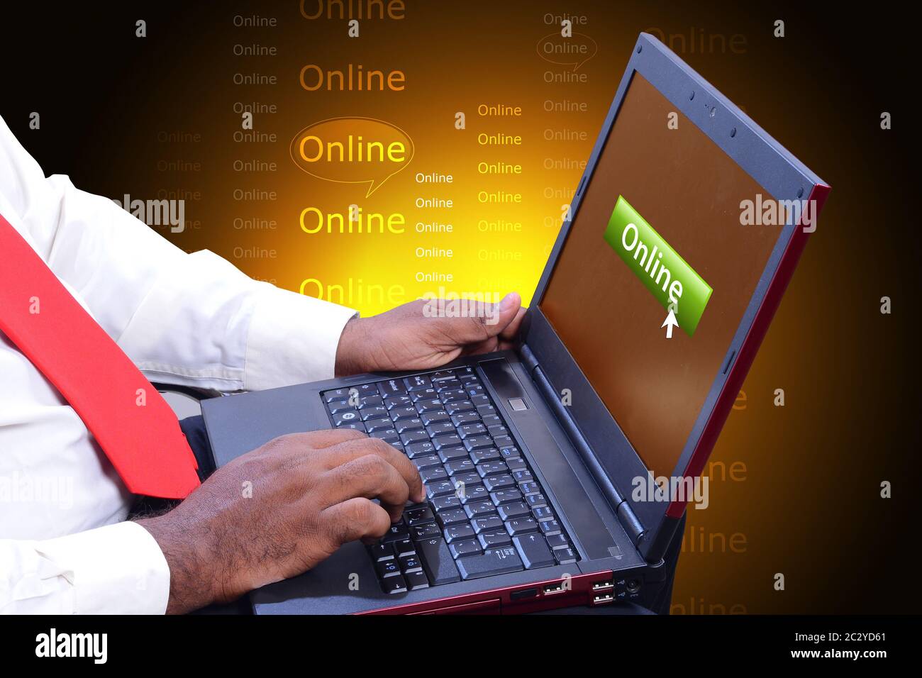 Man using laptop Stock Photo - Alamy
