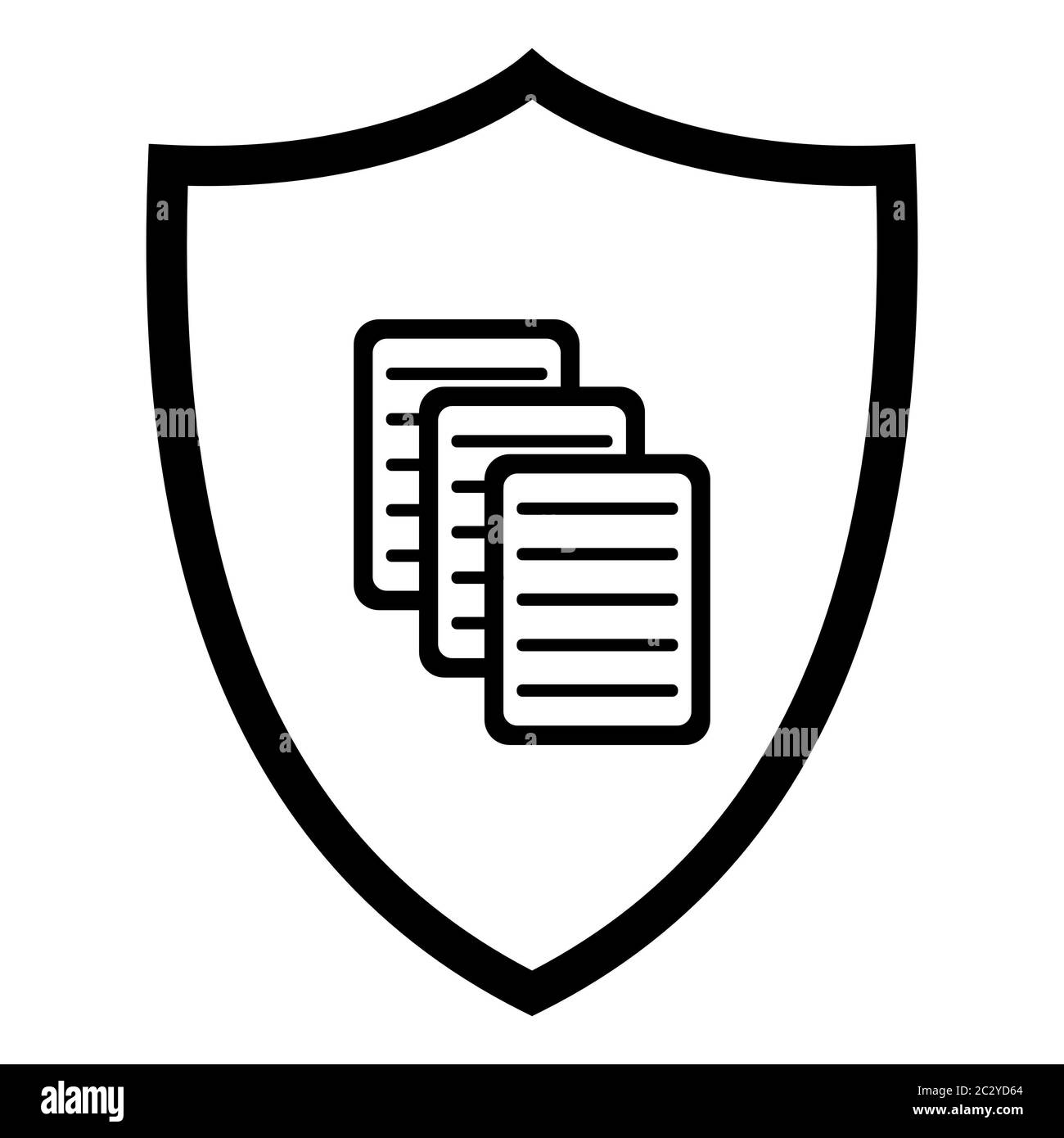 Document and shield Stock Photo - Alamy