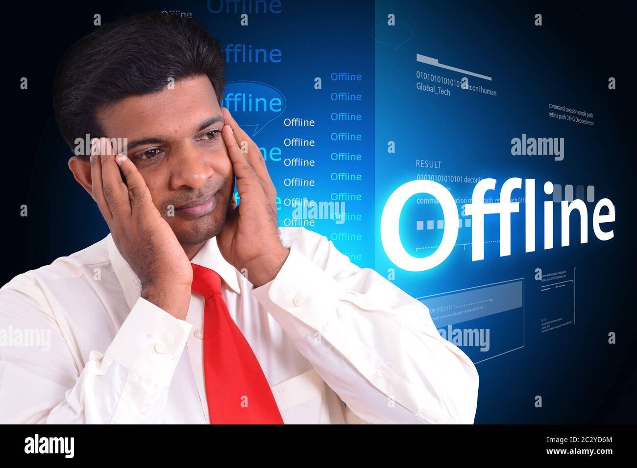 Man thinking offline concept Stock Photo - Alamy