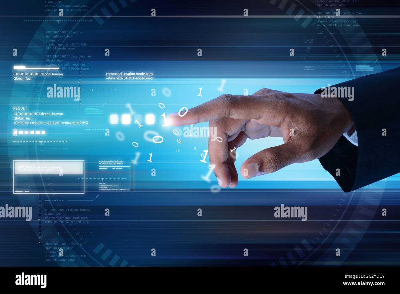 Man pressing digital buttons hi-res stock photography and images - Alamy