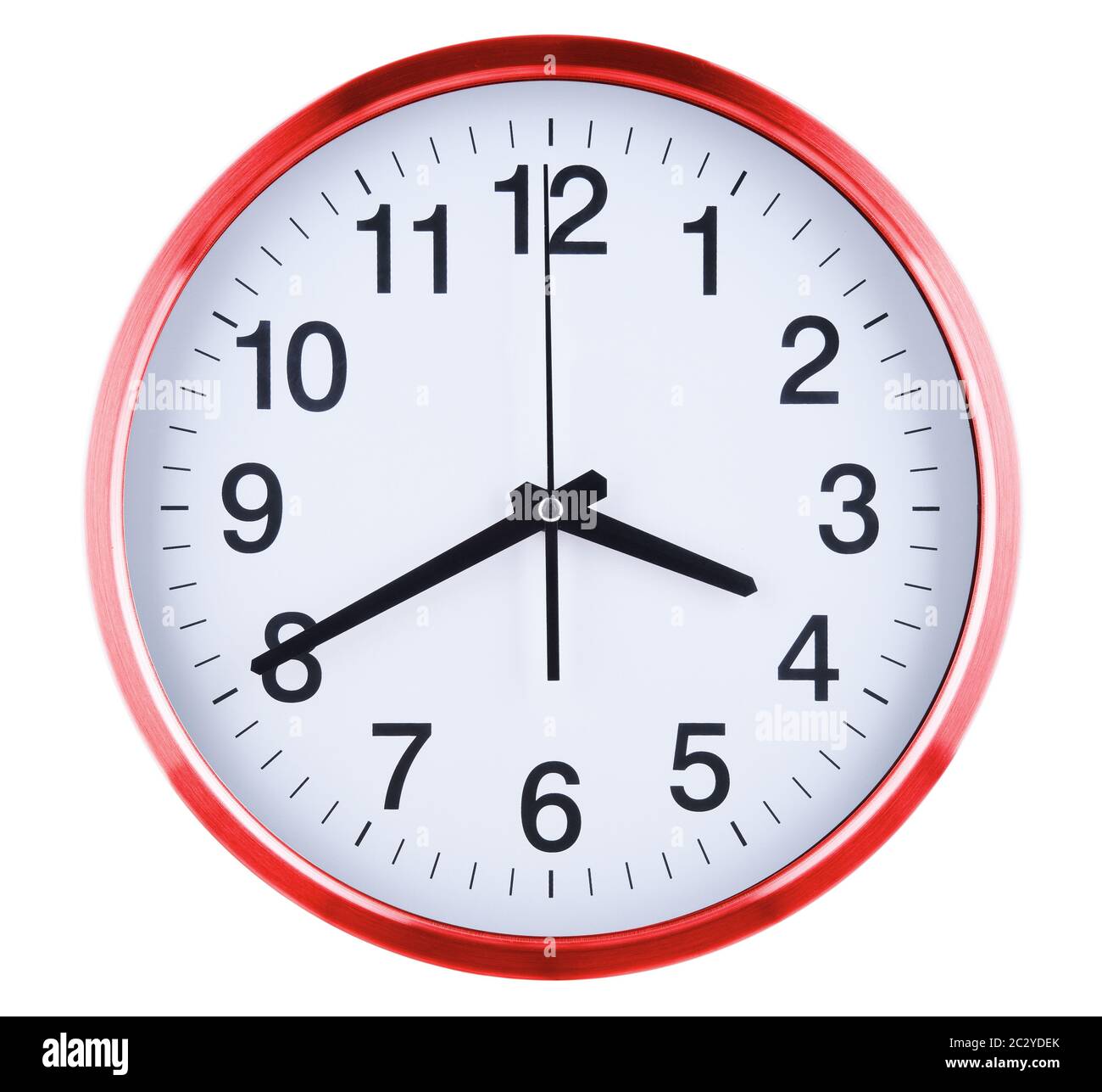 Wall clock isolated on white background. Twenty to four Stock Photo - Alamy