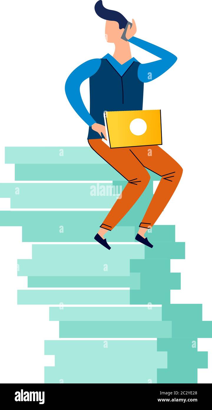 Man typing cartoon hi-res stock photography and images - Alamy