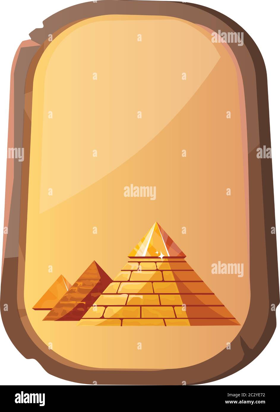 Stone board or clay tablet with pyramid silhouette and Egyptian ...