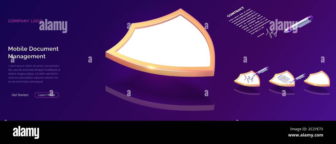 Electronic signature security, business solution concept vector ...