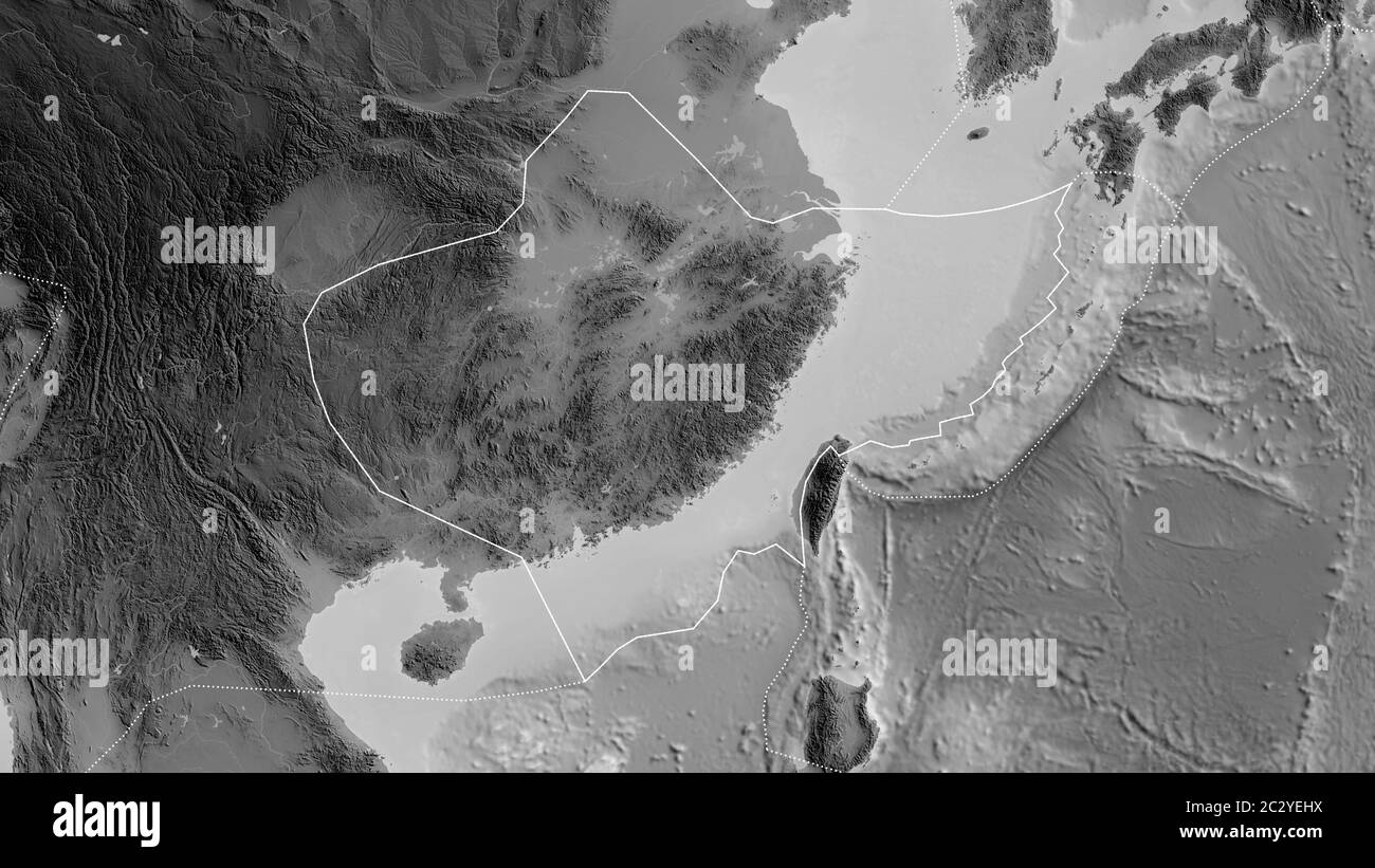 Outline of the Yangtze tectonic plate with the borders of surrounding ...