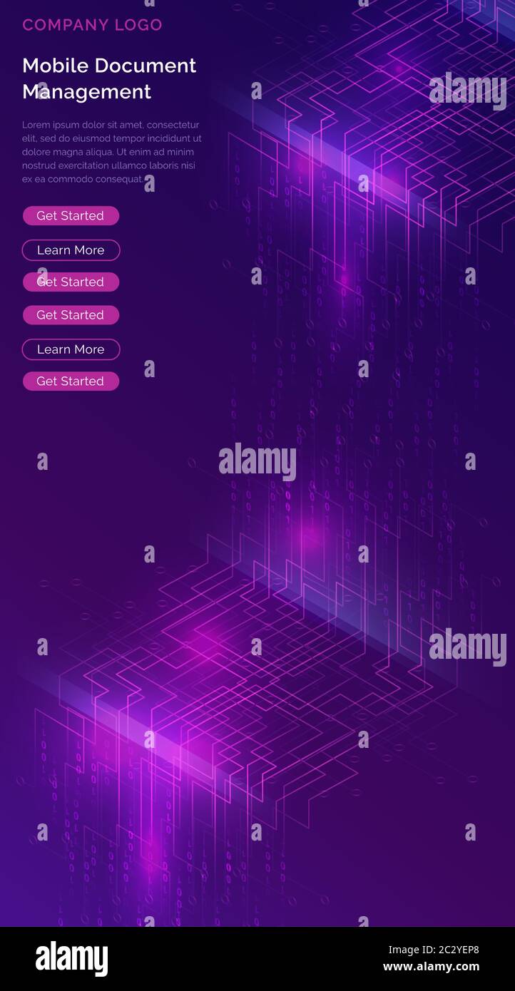 Big Data Waterfall Or Cascade Digital Binary Code Data Flow Analysis