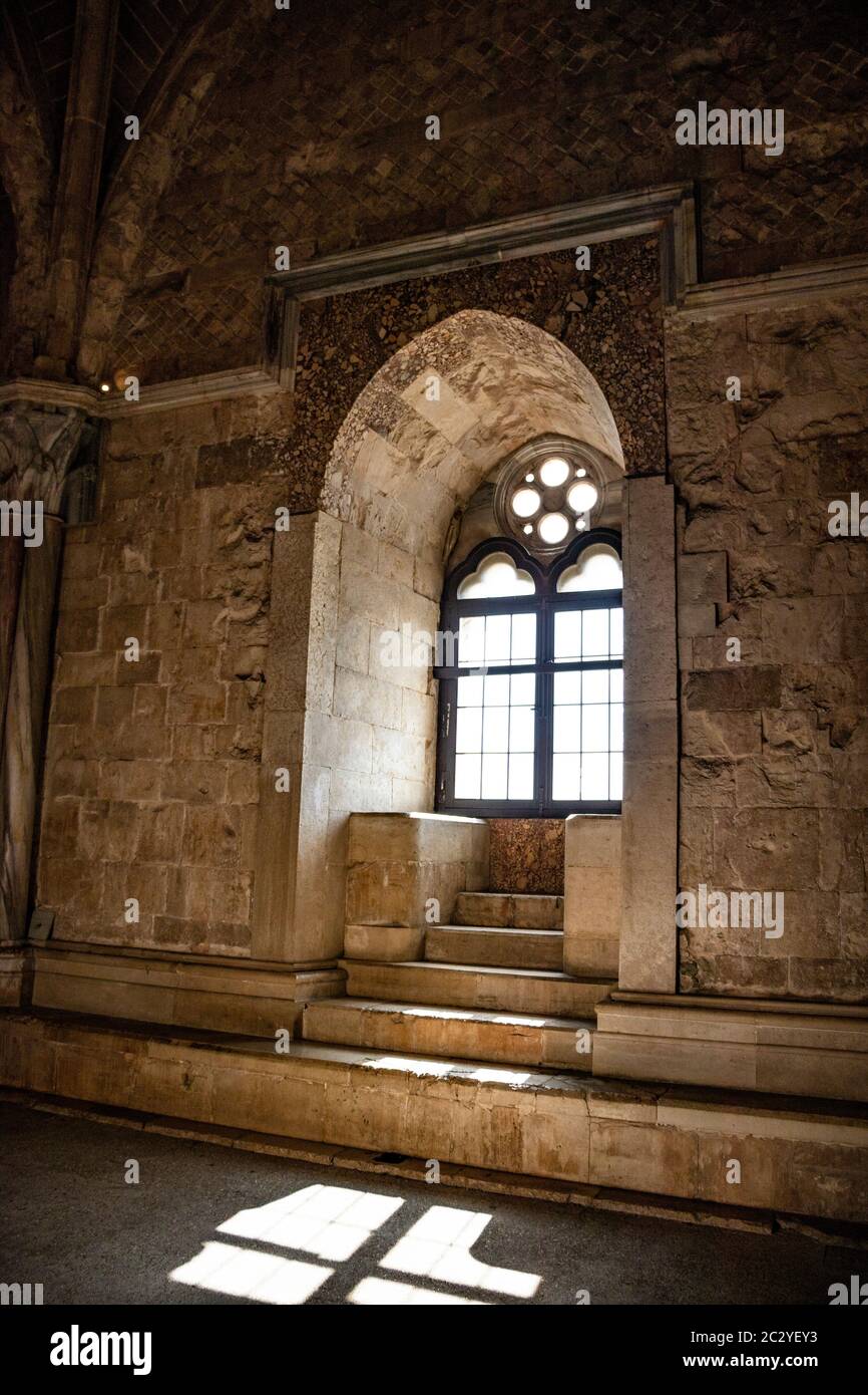 September 21, 2018 - Italy, Bari, Andria, Castel del Monte - light ...