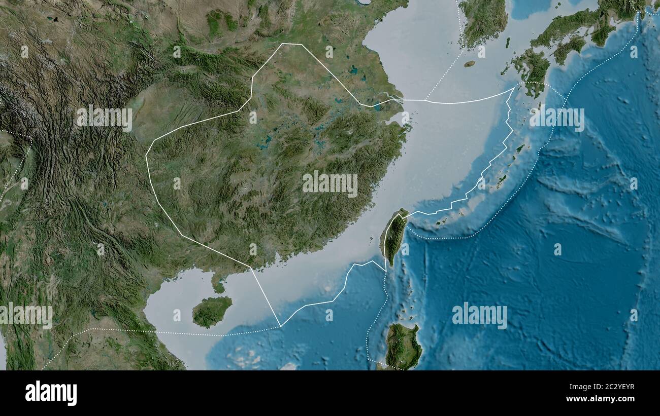 Outline of the Yangtze tectonic plate with the borders of surrounding ...