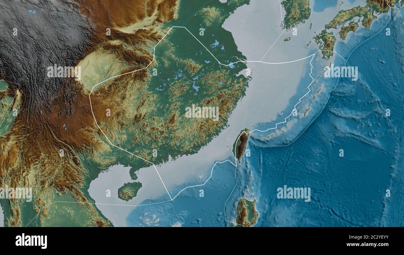 Outline of the Yangtze tectonic plate with the borders of surrounding ...