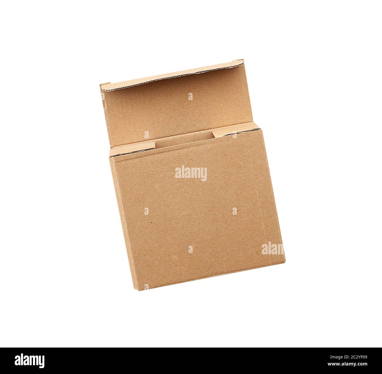 open brown square cardboard box for transporting goods isolated on ...