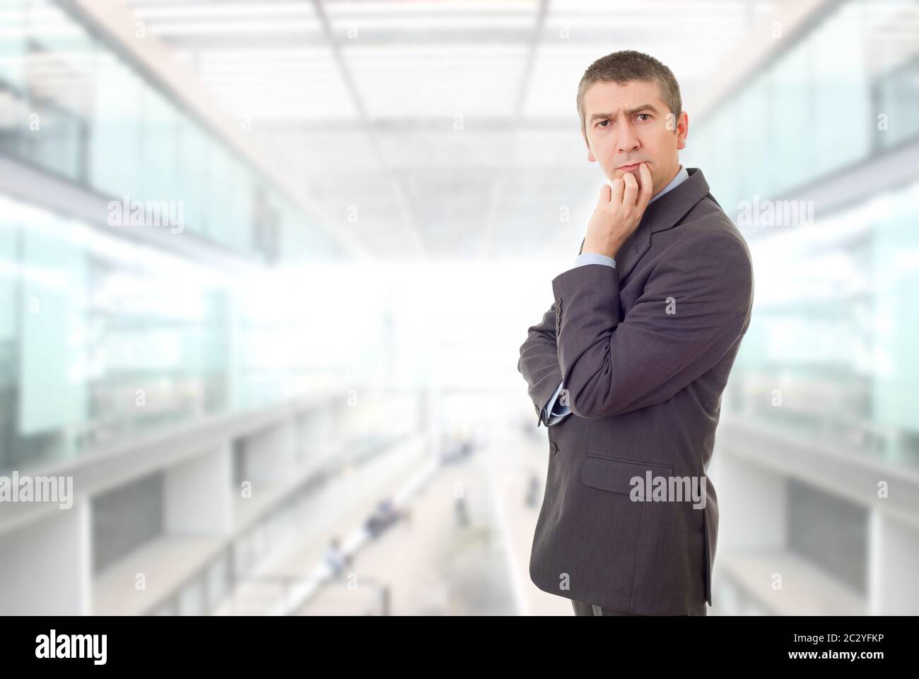 business man thinking at the office Stock Photo - Alamy