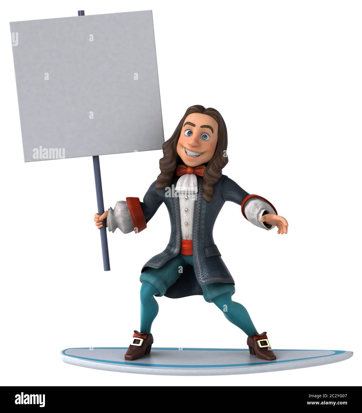 3D Illustration of a cartoon man in historical baroque costume Stock ...