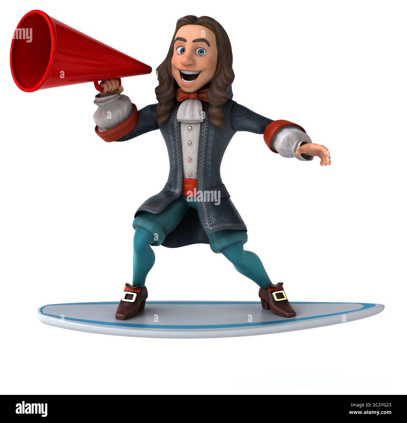 3D Illustration of a cartoon man in historical baroque costume Stock ...