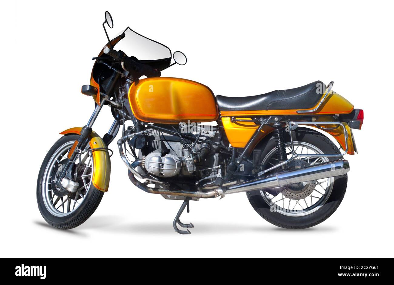 Classic German motorcycle side view isolated on white Stock Photo - Alamy