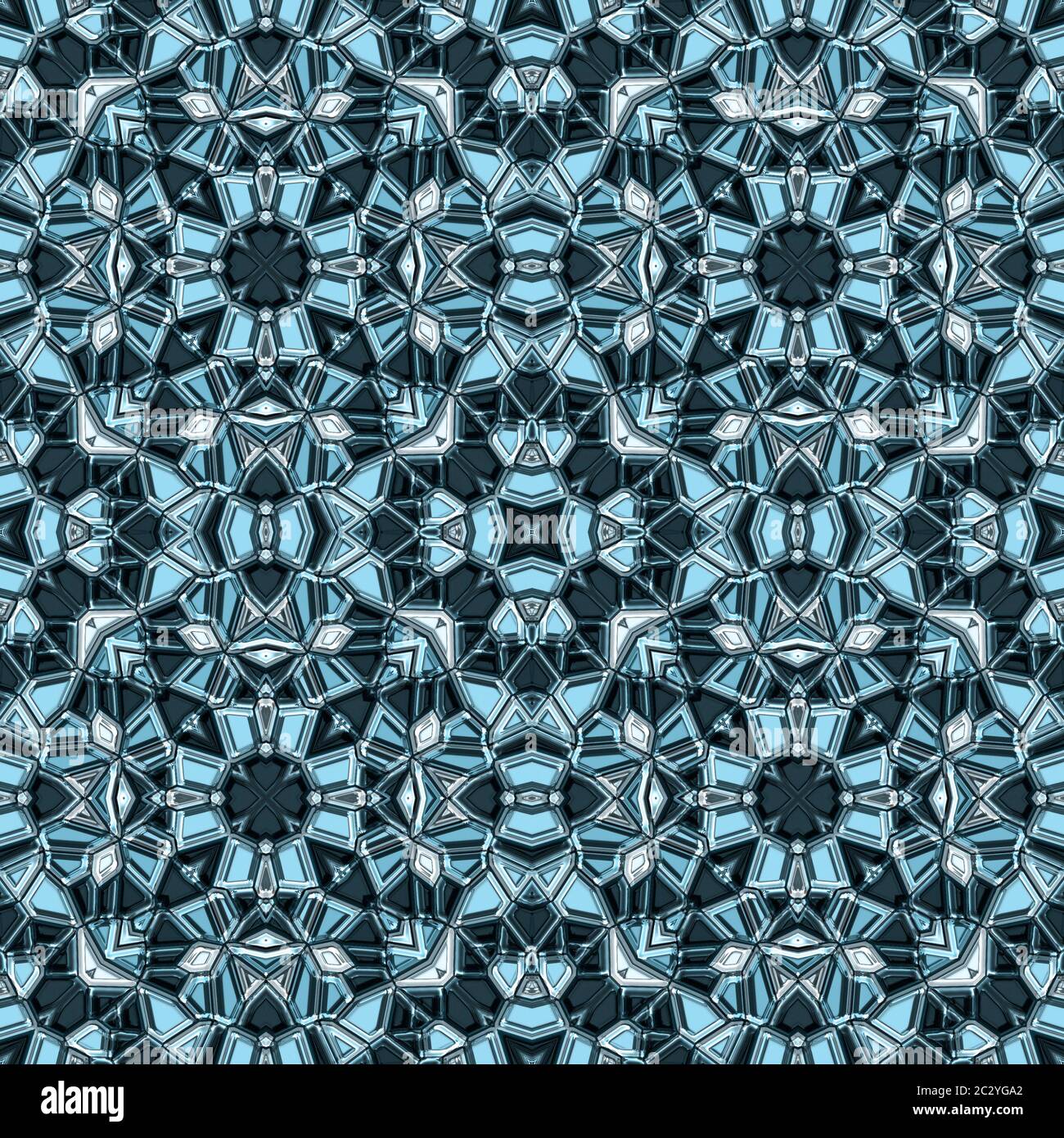 elegant seamless repeating pattern tile with a glossy teal blue metal ...