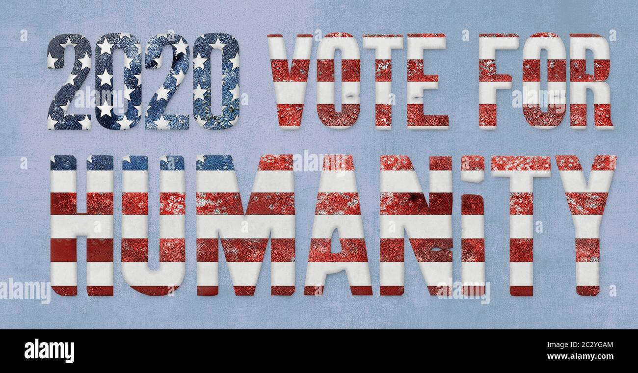 vote for humanity text in stars and stripes design for the 2020 ...