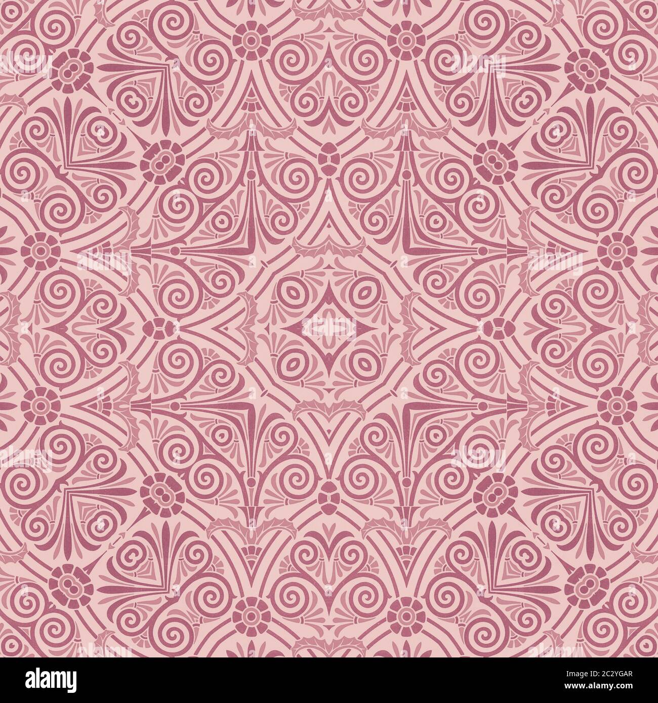 pastel pink seamless repeating pattern tile in Art Deco design Stock ...